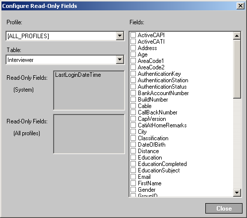 Configuring Read-only Fields